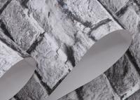 China Non Woven Grey Real Looking Brick Wallpaper Embossed 3D Effect , 0.53*10M Size for sale