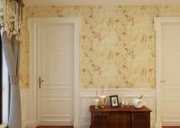 China Waterproof Country Style Wallpaper / Gold Foil Wallpaper with Floral Pattern for sale