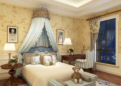 China Waterproof Country Style Wallpaper / Gold Foil Wallpaper with Floral Pattern for sale