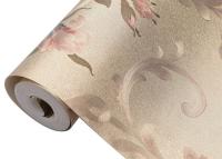 China Waterproof Country Style Wallpaper / Gold Foil Wallpaper with Floral Pattern for sale