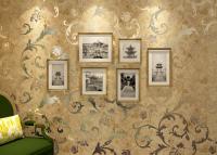 China Romantic Floral Country Flower Wallpaper Removable Gold Foil Material 0.53*10M for sale