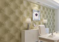 China Creamy White Leather Wallpaper , Removable Modern Vinyl Wallpaper PVC for sale