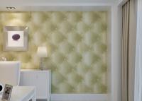 China Creamy White Leather Wallpaper , Removable Modern Vinyl Wallpaper PVC for sale