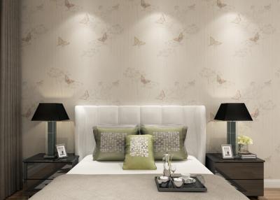 China Embossed Rustic Floral and Butterfly Wallpaper Eco - friendly Vinyl Wall Coverings for sale