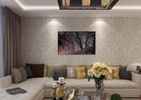 China White Gray Embossed Retro Vintage Wallpaper With Symmetric Floral Pattern for sale