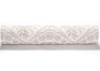 China White Gray Embossed Retro Vintage Wallpaper With Symmetric Floral Pattern for sale