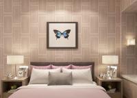 China Moisture Proof Embossed Vinyl Wallpaper Pink Plaid Pattern for Bedroom for sale