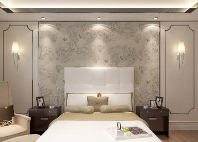 China Moisture - Proof Rustic Floral Wallpaper Creamy White For Living Room , Bedroom for sale