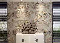 China Retro Vantage Embossed Vinyl Wallpaper , Light Purple Floral Pattern Wallpaper for sale