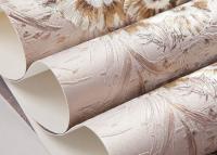 China Retro Vantage Embossed Vinyl Wallpaper , Light Purple Floral Pattern Wallpaper for sale
