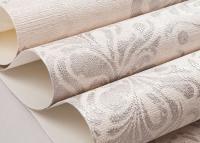 China Creamy White Floral Pattern Removable Wall Coverings , Bedroom Decoration Wallpaper for sale