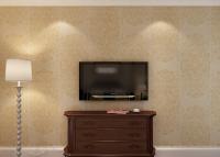 China Luxurious Golden Color Embossed Vinyl Wallpaper with Symmetrical Floral Pattern for sale