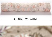 China 0.53*10M Rustic Style Red Floral Wallpaper Waterproof for Bedroom for sale