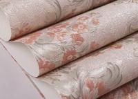China 0.53*10M Rustic Style Red Floral Wallpaper Waterproof for Bedroom for sale