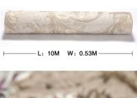 China Grey Removable Embossed Floral Pattern Country Bathroom Wallpaper / Wall Coverings for sale