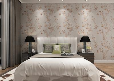 China Washable Vinyl Rustic Floral Wallpaper with Botanical Pattern for Living Room for sale