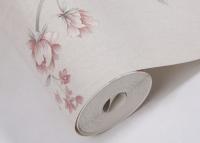 China Embossed Pretty Black Purple and Silver Wallpaper with Floral Pattern For Bedrooms for sale