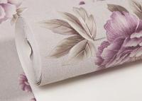 China Waterproof Floral Rustic Black White Purple Wallpaper Embossed Vinyl Wallcovering for sale
