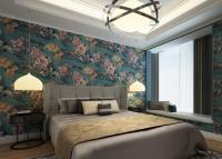 China Beautiful Green Washable Vinyl Wallpaper with Retro Vantage Floral Pattern for sale