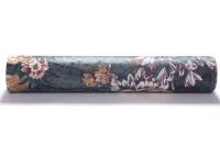 China Beautiful Green Washable Vinyl Wallpaper with Retro Vantage Floral Pattern for sale