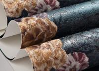 China Beautiful Green Washable Vinyl Wallpaper with Retro Vantage Floral Pattern for sale