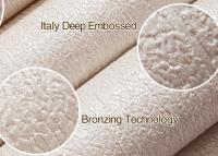 China Creamy White Washable Embossed Wallpaper Eco - friendly Vinyl Material for sale