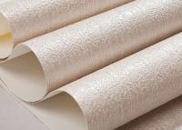 China Creamy White Washable Embossed Wallpaper Eco - friendly Vinyl Material for sale
