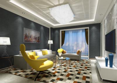 China Waterproof Removable Vinyl Patterned Wallpaper Black for Living Rooms for sale