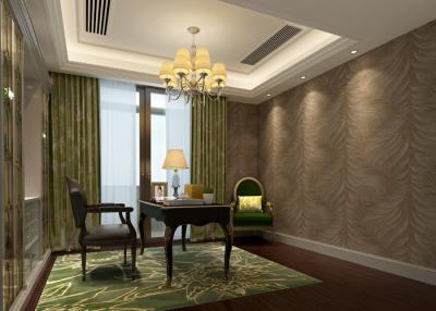 China Home Furnishing Washable Vinyl Wallpaper Embossed Brown Leaf Pattern for sale