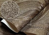 China Home Furnishing Washable Vinyl Wallpaper Embossed Brown Leaf Pattern for sale