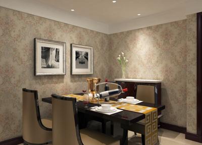 China Removable Rustic Floral Wallpaper Waterproof Vinyl , Bedroom Decoration Wallpaper for sale