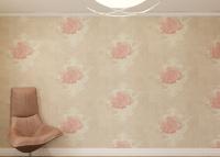 China Waterproof Apricot Rustic Style House Decoration Wallpaper with Floral Pattern for sale
