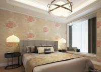 China Waterproof Apricot Rustic Style House Decoration Wallpaper with Floral Pattern for sale