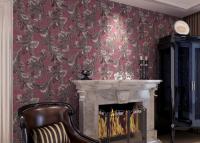 China Waterproof Retro Style Wallpapers Embossed Vantage Plum Floral Pattern for sale