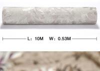 China PVC Country Style Wallpaper , Embossed Floral Contemporary Green Wallpaper for sale