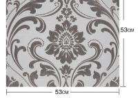 China Grey Vinyl Embossed Victorian Damask Wallpaper Removable , Tear - resistant for sale