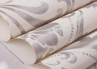 China Embossed Victorian Damask Wallpaper , Creamy white Living Room Wallpaper CE Listed for sale