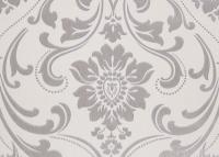 China Embossed Victorian Damask Wallpaper , Creamy white Living Room Wallpaper CE Listed for sale