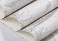 China Beautiful Silver Country Style Wallpaper Embossed Vinyl Floral Pattern 0.53*10M for sale