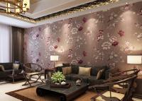 China Luxury Coffee Color Country Vinyl Wallpaper With Floral Pattern for Living Room for sale