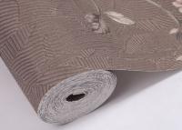 China Luxury Coffee Color Country Vinyl Wallpaper With Floral Pattern for Living Room for sale