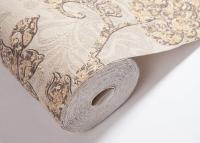 China Khaki Color 3D Floral Wallpaper for Wall Decoration / PVC  Wall Coverings for sale