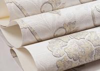 China 0.53*10M Vinyl Embossed Floral Pattern Wallpaper , Rustic Country Wallpaper for sale