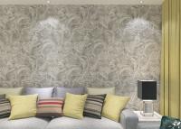 China Eco - Friendly Silver Vinyl Removable Wallpaper With Floral And Leaf  Pattern , 0.53*10M for sale