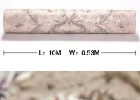 China Embossed Light Pink Living Room Wallpaper with Washable Vinyl Material , CE ISO Listed for sale