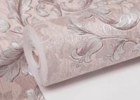 China Embossed Light Pink Living Room Wallpaper with Washable Vinyl Material , CE ISO Listed for sale