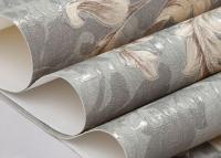 China Rustic Embossed Washable Vinyl Wallpaper , Symmetrical Floral Pattern Wallpaper for sale