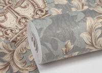 China Rustic Embossed Washable Vinyl Wallpaper , Symmetrical Floral Pattern Wallpaper for sale
