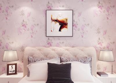 China Romantic Light Living Room Wallpaper Soundproof For Home Decoration , SGS Compliant for sale