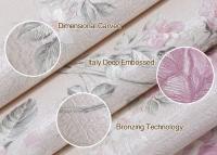 China Romantic Light Living Room Wallpaper Soundproof For Home Decoration , SGS Compliant for sale